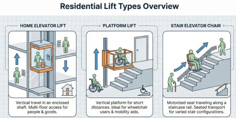 Types of Lifts Explained for Residential, Commercial and Industrial